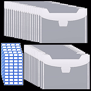 50 Pieces Clear Stamp and Die Storage Bag Pockets with Label Stickers Envelopes Scrapbooking Storage Cutting Dies Stencil Organizer for Card Making, Clear Stamp Storage(5.5x7.5 Inch)