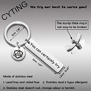 CYTING You Can Certainly Try Keychain Dungeons Gift Dungeon Master Gift RPG Gift Funny RPG Gamer Gift