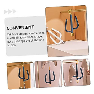 Swivel Hook Hanger Small Drying Rack Multi Purpose Hanger Swivel Hooks Small Clothes Drying Rack Shoe Racks Shoes Hanger Slipper Drying Racks Shoe Hook abs rotatable to Rotate