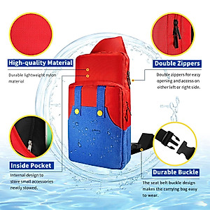 THRCIFLO Portable Crossbody Travel Bag, Cute Shoulder Bag Backpack, Durable Carrying Sling Bag for Game Accessories Storage