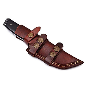 Grace Knives Handmade Damascus Steel Tanto Knife Fixed Blade Hunting Knife 9.5 Inches with Leather Sheath G-2018