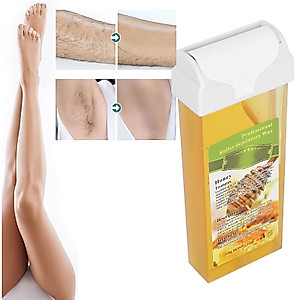 Roll-On Wax Cartridge for Hair Removal 100g Roller Depilatory Wax for Body Legs Arms Armpit Hair Removal Professional or Home Uses(Honey)