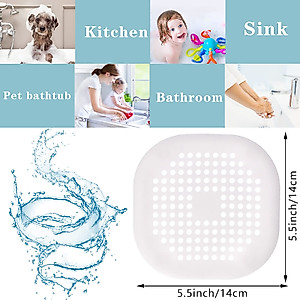 Shower Drain Hair Catcher, Durable Silicone Shower Drain Covers Hair Stopper with Suction Cup, Easy to Install Suit for Bathroom,Bathtub and Kitchen 3PACK (White)