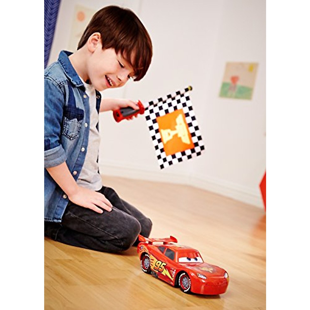 Disney Cars Toys Flag Finish Lightning McQueen