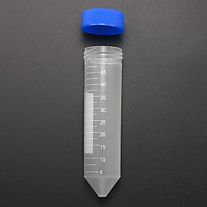 uxcell 10 Pcs 45ml Plastic Centrifuge Tubes with Screw-on Cap, Polypropylene Graduated Micro Centrifuge Tube, Conical Bottom, Blue, Storage Container for Beads Sample Lab