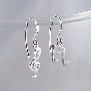 Boma Jewelry Sterling Silver Music Note & Treble Clef Earrings