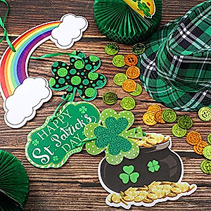 St. Patrick's Day Door Sign St. Patrick's Day Themed Hanging Welcome Sign Irish Hanging Door Decor with Shamrock Leprechaun High Hat Wall Sign Ornament for St. Patrick's Day Decoration