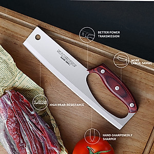STUPIDCOW Kitchen Knife, 9 Inch Chef Knife, Sharp Cooking Knife in German High Carbon Stainless Steel with Ergonomic Handle