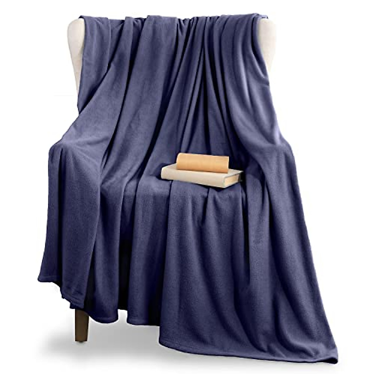 Martex Fleece Blanket Queen Size - Fleece Bed Blanket - All Season Warm Lightweight Super Soft Anti Static Throw Blanket - Navy Blanket - Hotel Quality- Blanket For Couch (90x90 Inches, Navy)