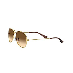 Ray-Ban Men's RB3362 Cockpit Aviator Sunglasses, Gold/Clear Gradient Brown, 59 mm + 1