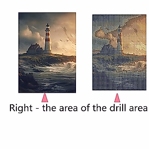 DIY 5D Diamond Art Painting Kit Cartoon Cross Stitch Diamond Art Painting Picture Kit Canvas Diamond Rhinestone Crystal Cross Stitch Embroidery Picture Adult Home Decor Wall Decor (lighthouse)