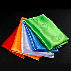 5pcs 235cm 93in Tibetan Traditional Khata Eight Auspicious Good Luck Scarf