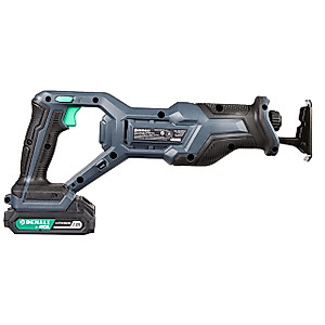 Amazon Brand - Denali by SKIL 20V Cordless Reciprocating Saw Kit with 2.0Ah Lithium Battery and 2.4A Charger, Blue