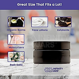 Infinity Jars 200 ml (6.76 fl oz) Cosmetic Style Ultraviolet Refillable Empty Glass Screw Top Jar
