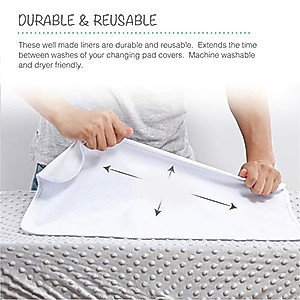The Peanutshell Waterproof Diaper Changing Pad Liners | 4 Pack Set for Changing Pad, Bassinet or Crib | Washable & Reusable