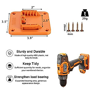 5 Packs Tools Drill Mount Holder, Fit for RIDGID 18V Li-ion Drill Tools Holder Dock Hanger with 20 Screws(No Tool)