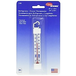 Cooper-Atkins 330-0-1 Refrigerator/Freezer Vertical Glass Tube Thermometer