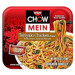 Nissin Chow Mein Teriyaki, Chicken, 4 Ounce (Pack of 8)