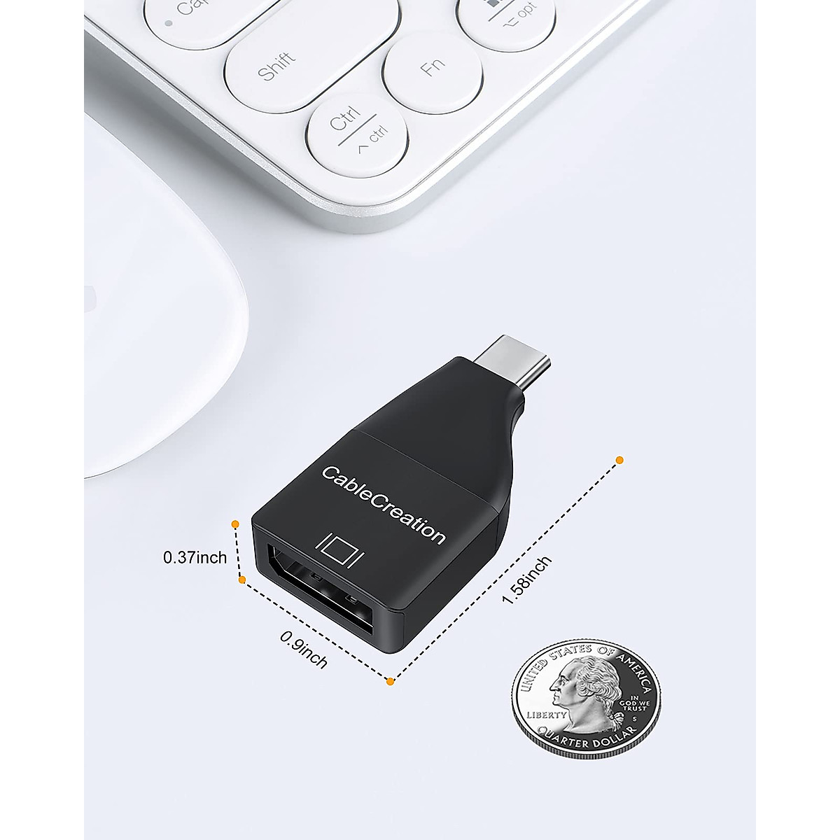 CableCreation USB C to DisplayPort Adapter 4K@60Hz, Male Type C to Female DisplayPort Adapter Compatible with iPhone 16 15 Pro/Promax/Plus, MacBook Pro Air, Steam Deck, iPad Pro, iMac, XPS, Galaxy