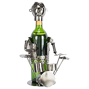 Broadway Gift Drummer Metal Instrument Wine Bottle Decoration