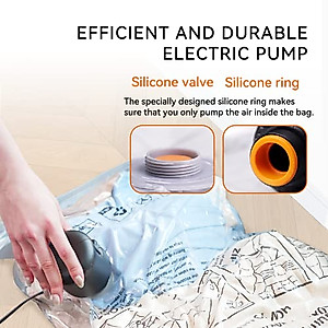 Wevac Jumbo Vacuum Storage Bag (Jumbo x 6) | Space Saver with Premium Electric Pump | Double Zip Seal | Special-Grip Clip | Ideal for Clothes, Blanket Compression and Travelling