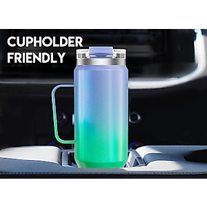 Meoky 40oz Tumbler with Handle, Stainless Steel Travel Mug with 2-in-1 Straw and Sip Lid, Vacuum Insulated Coffee Mug, 100% Leak Proof, Keeps Cold for 34 Hours or Hot for 10 Hours (Fairyland)