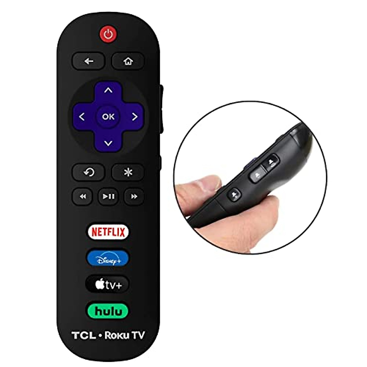 Amtone RC280 OEM Replacement Universal TV Remote Control Compatible with All TCL Roku TVs. 【Only Works with Roku TVs, Not for Roku Stick and Roku Box】 (Netflix/Disney/AppleTV/Hulu)