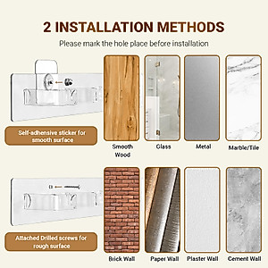 Gracenal Acrylic Hat Organizer 2 Packs, Hat Rack for 16 Hat Holder, Bathroom Towel Wall Hooks Heavy Duty, Self-adhesive & Dirlled Installation Baseball Cap Organizer, Hat Storage and Organization Gift