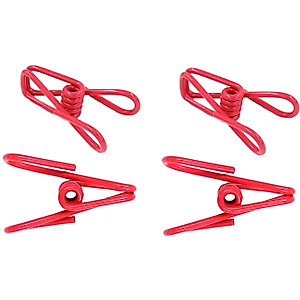 30 Pcs 2 Inch Red Chip Clips, PVC Coating High Elasticity Strength Clothes Pins, Food Clips and Bag Clips