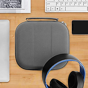 Geekria Shield Gaming Headset Case for Large Over-Ear Headphones, Replacement Hard Shell Travel Carrying Bag with Cable Storage, Compatible with Sony, Sennheiser, Turtle Headsets (Grey)