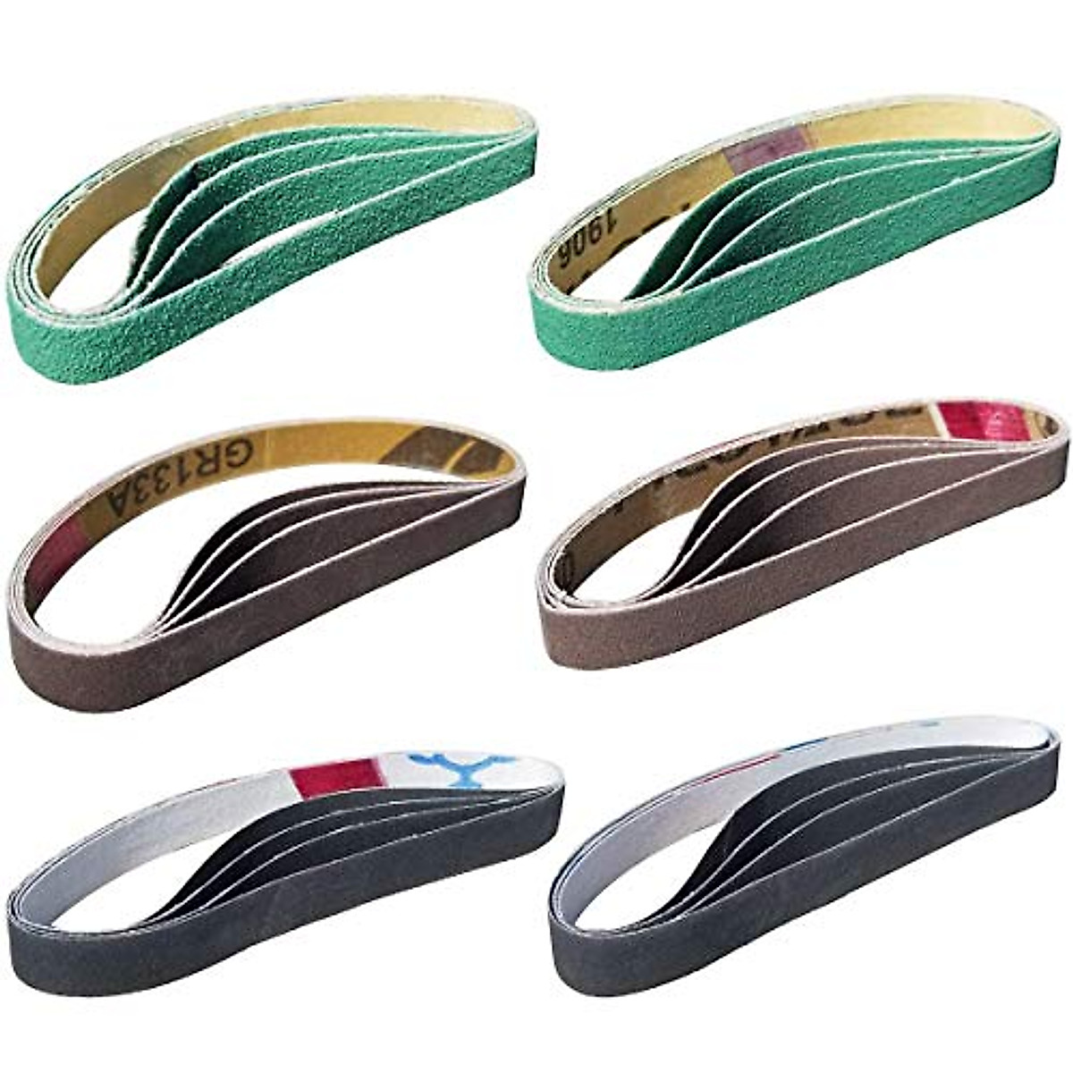 24 Pcs 1/2" x 12" Replacement Belt Kit for Work Sharp Original Knife & Tool Sharpener and Combo Knife Sharpener (WSKTS & WSKTS-KT) - 80/120/240/400/1000/1200 Grits