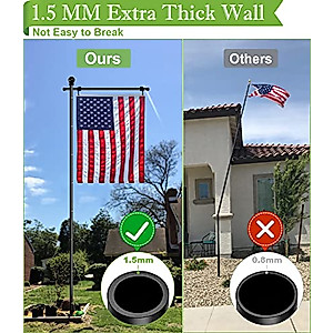 Koutemie 10FT Garden Flag Pole Stand with 5 Prong Base for 3x5 American flags, Adjustable Heavy Duty Outdoor Flagpole Holder Kit for Yard Decoration, 1 Pack