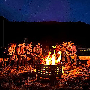 LEAYAN Garden Fire Pit Grill Bowl Grill Barbecue Rack Portable Fire Pit, Round Wood Burning Fire Pit, Fire Pit for Outdoor Garden Patio, for Outdoor Backyard Terrace Patio