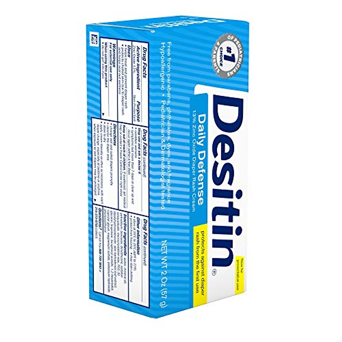 Desitin Daily Defense Baby Diaper Rash Cream with Zinc Oxide to Treat, Relieve & Prevent diaper rash, Hypoallergenic, Dye-, Phthalate- & Paraben-Free, Travel Size, 2 oz (Pack of 6)