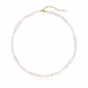 Pearl Choker Necklace 16'' Pearl Chain Necklace 3mm Handpicked Dainty Tiny Small Beaded Pearl Necklace Gifts for Women Girls