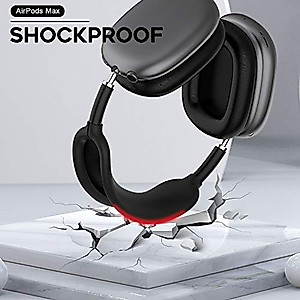 Seltureone Compatible for AirPods Max Headband Cushion, Silicone Earphone Protective Dustproof Sweat Proof Cover Accessories for AirPod Max Headphones Knit Mesh, Black