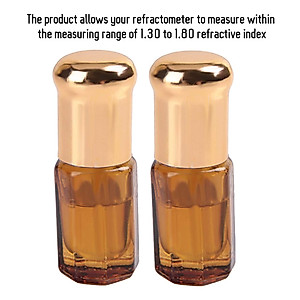 Refractive Index Fluid, Gemstone Refractometer Oil, 2 Bottles Refractive Index Fluid Oil 3ml Each 1.300-1.800 RI for Gem Refractometers Professional Gemstone Identification Tools