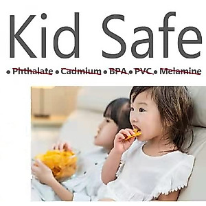 Corndrop Suction Plates for Toddlers Baby Set of 6 - Shatter Proof, Eco-Friendly, Stylish and Reusable PLA Kids Dinnerware Sets - Including Square Bowl, Cup, Spoon, Fork, and 2 Plates(Orange)