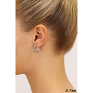 14k Gold Small Oval Flat Hoop Earrings (white-gold)…