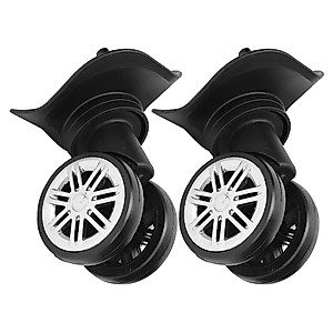 Zerone Double Row Large Wheel,1Pair Outdoor Double Row Large Wheel Drawbar Box Code Case Suitcase Accessory