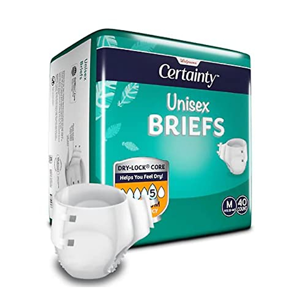 Walgreens Certainty Unisex Briefs Maximum Absorbency Medium 40.0ea, Blue