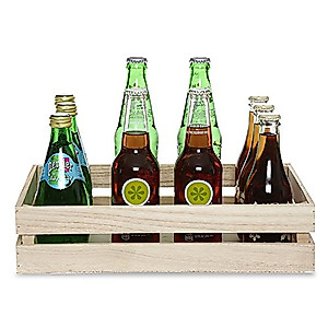 The Lucky Clover Trading Two Slat Rectangular Wood Crate, Natural