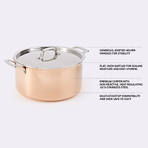 Martha Stewart Martha 12" Stainless Steel Saute Fry Pan - Copper Exterior/Satin Interior
