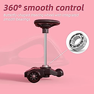 XJD Electric Wiggle Car Ride On Toy, 2 in 1 Wiggle Car Rechargeable Battery with Anti-Rollover Colorful Light-Emitting Wheel for Toddler Ride On Toys 3 Years and Up (Pink)