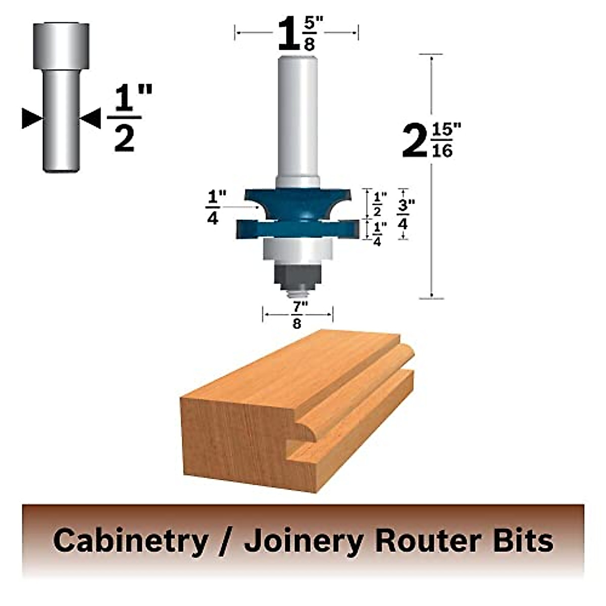 Bosch 85621M 1-3/8 In. x 3/4 In. Carbide Tipped Beading Stile Bit