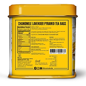 BLUE TEA - Chamomile Lavender Tea - 30 Premium Tea Bags || RELAX TEA || Direct From Source - Plant-Based Biodegradable Tea Bag | Caffeine Free - Herbal Tea - Organic - Premium Tin Container