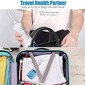 Water Dental Flosser Cordless Oral Irrigator, Portable and Rechargeable Water Teeth Pick with 3 Modes 6 Jet Tips, 300ML IPX7 Waterproof Dental Flosser for Oral Care