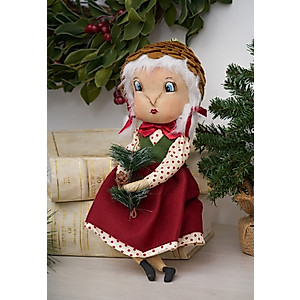 GALLERIE II Christmas Holiday Cute Hammond Pinecone Boy Folk Art Doll Collectible, Joe Spencer Gathered Traditions Home Decor Figures Figurines Cream