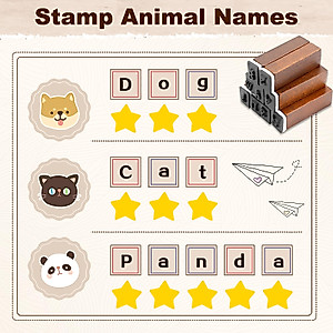 UCEC Letter Stamps, 70pcs Alphabet Stamps Vintage Wooden Rubber Letter Number and Symbol Stamp Set for DIY Craft Card Making Happy Planner Scrapbooking Supplies