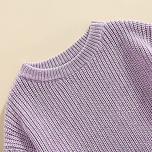 Yony Cles Baby Girls Clothes Fall 3 6 9 12 18 24 Months Toddler Girl Pullover Sweaters 2T 3T 4T 5T Kids Winter Warm Outfits Purple